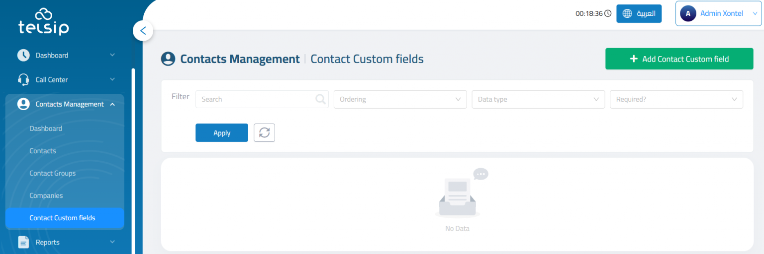 Contact Custom fields – XonTel Documentation Center