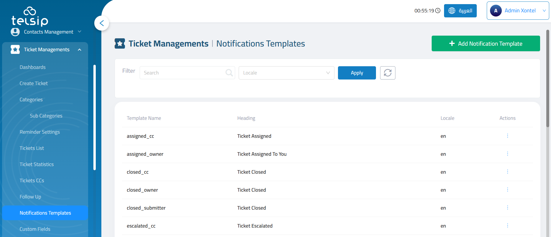 Notifications Templates – XonTel Documentation Center